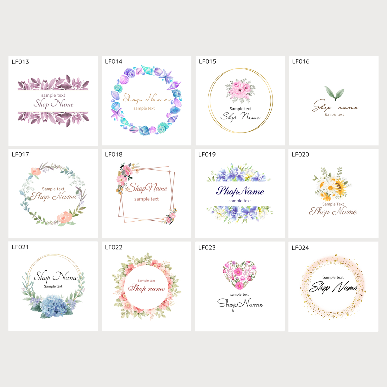 セミオーダーデザインロゴサンプル一覧｜yuzuriha design｜coconalaブログ