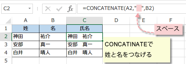 Excel関数「CONCATENATE」の使い方とメリット、デメリット｜（株）デザインアクタス ゆうま｜coconalaブログ