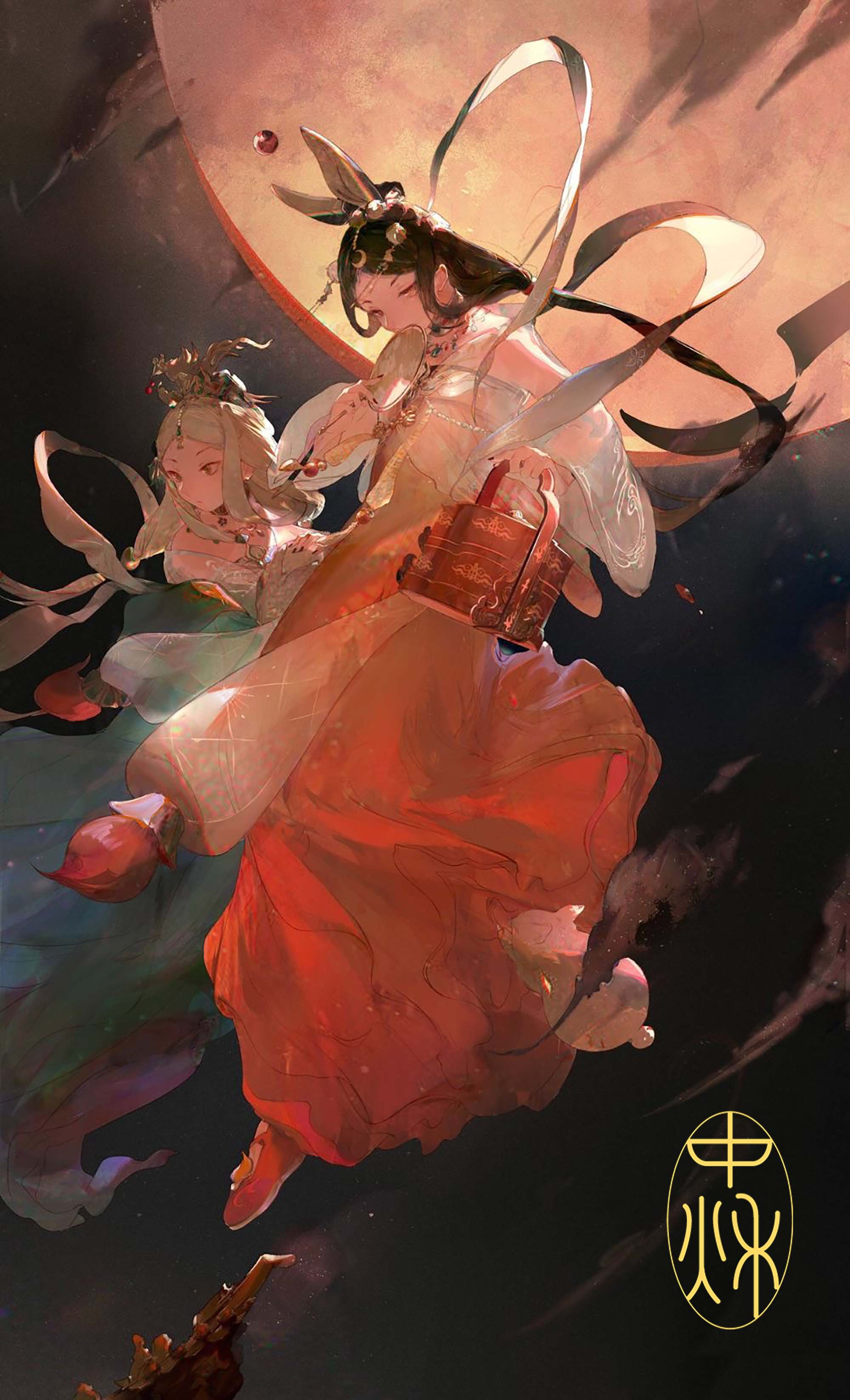 中秋節お祝いの印鑑デザイン（無料ダウンロード可能）｜書画の魔術師 ikken 一健｜coconalaブログ