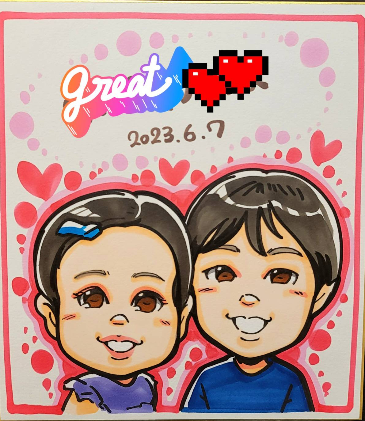 【兄妹の旅行】思い出を似顔絵に！関西旅行で楽しむumieの魅力｜似顔絵師 イソノ｜coconalaブログ