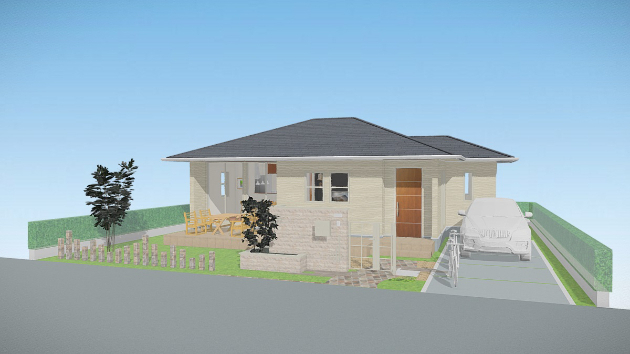 カーポートのある回遊動線の楽しい夫婦二人の平屋｜まどりちゃんの「VR」間取り作成サービス｜coconalaブログ