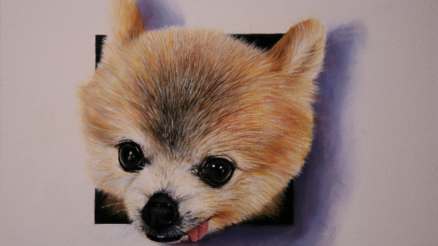 coconalaからの御依頼☆油彩画【飛び出すモカちん】〜MOCACHIN THAT APPEARS TO POP OUT〜｜色彩のソムリエ（画家）｜coconalaブログ