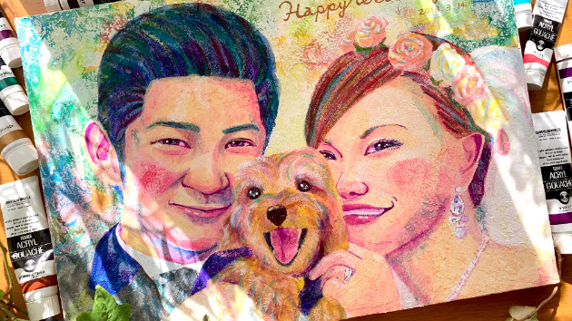 結婚式の前撮り写真から｜似顔絵作家Chie｜coconalaブログ