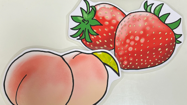 果物POP（いちごともも）｜saizora｜coconalaブログ