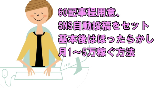 最初に60記事を用意しSNS自動投稿でほったらかしで稼ぐ方法｜main7｜coconalaブログ